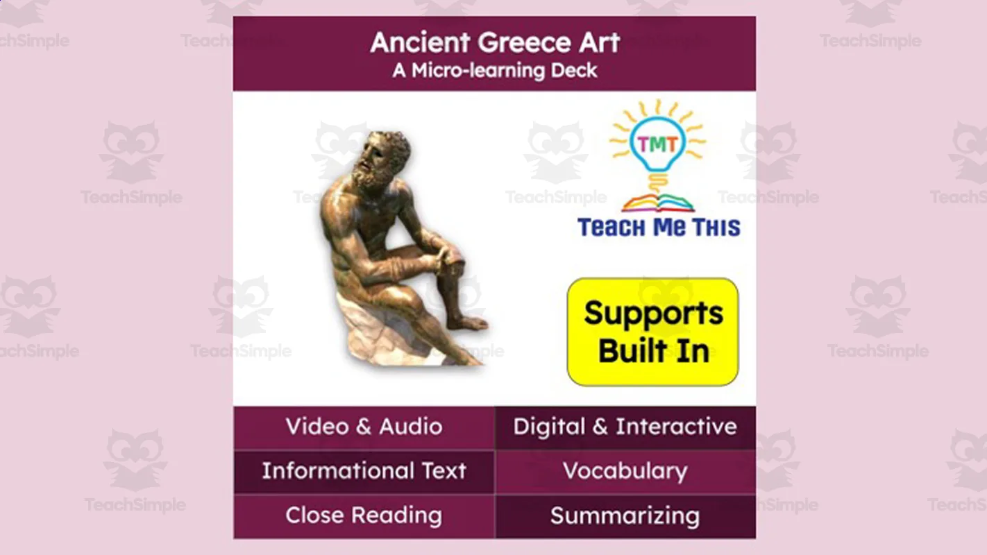 Ancient Greece Art | Reading Comprehension Deck | Interactive Lesson by ...