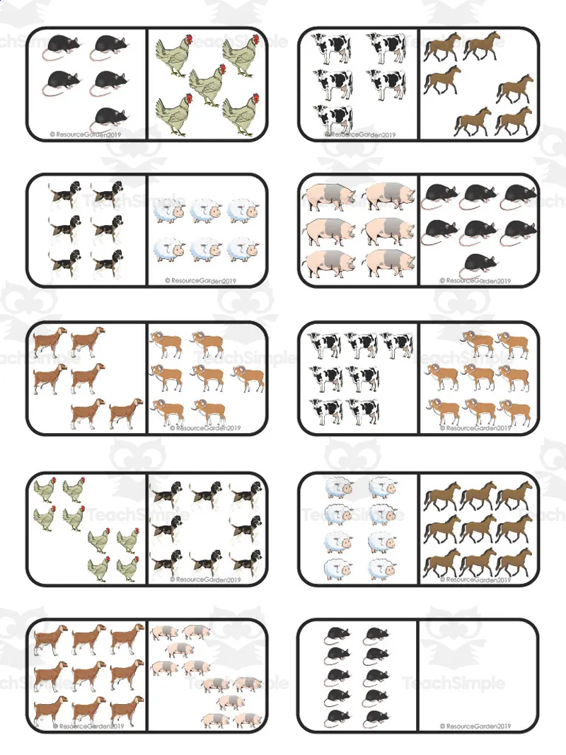 Animal Dominoes Game by Teach Simple