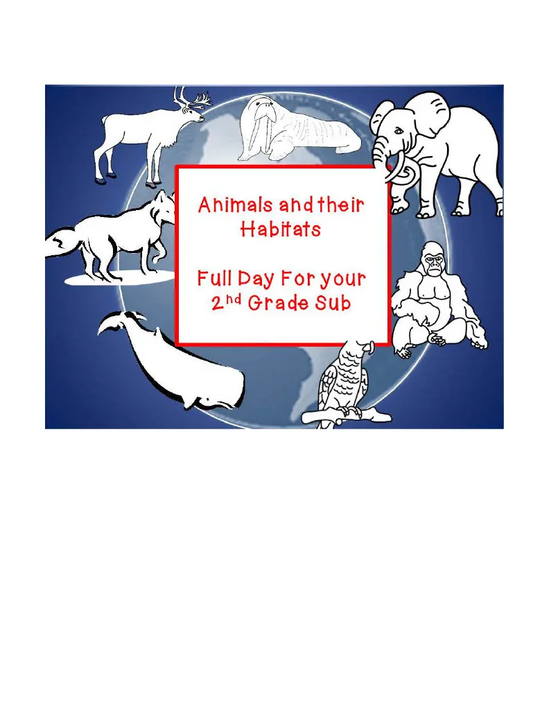 Animals and Their Habitats - Full Day Substitute Plans by Teach Simple