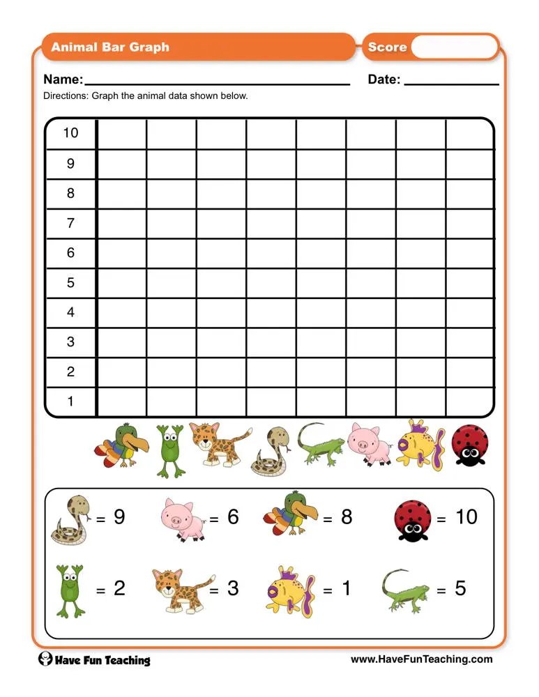 Animals Bar Graph Worksheet by Teach Simple
