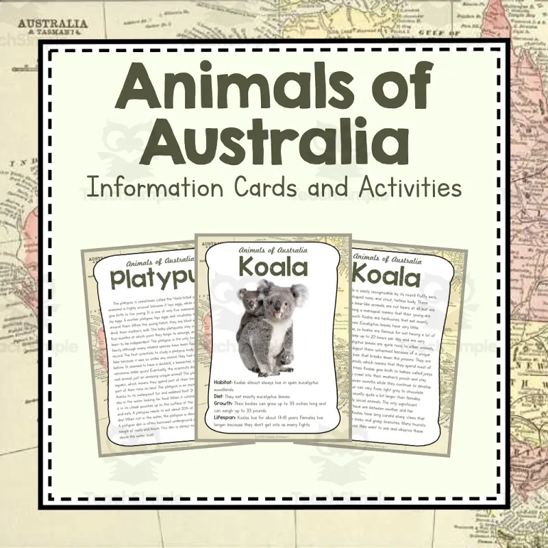 Animals of Australia | Australia Unit Study | Geography Bundles by ...