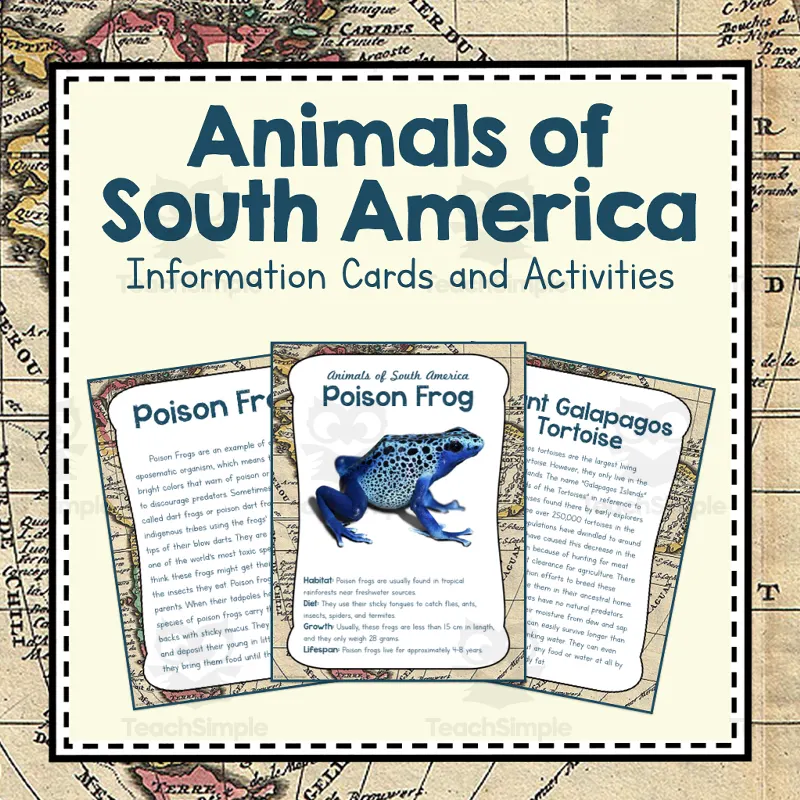 Animals of South America | South America Unit | Geography Bundle by ...
