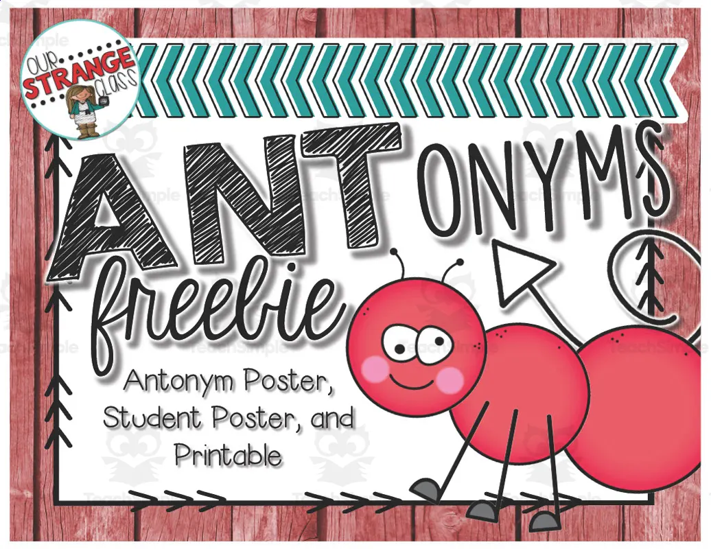 Antonyms Freebie by Teach Simple