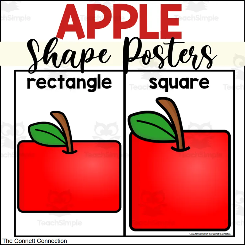 Apple 2D Shape Posters by Teach Simple