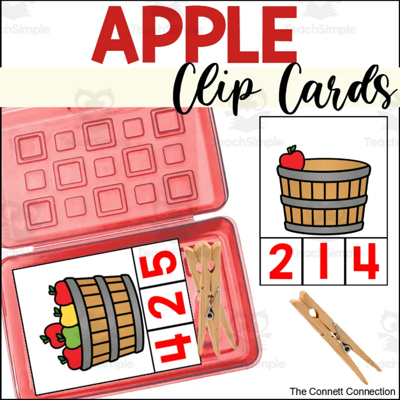 Apple Counting to 10 Clip Cards by Teach Simple