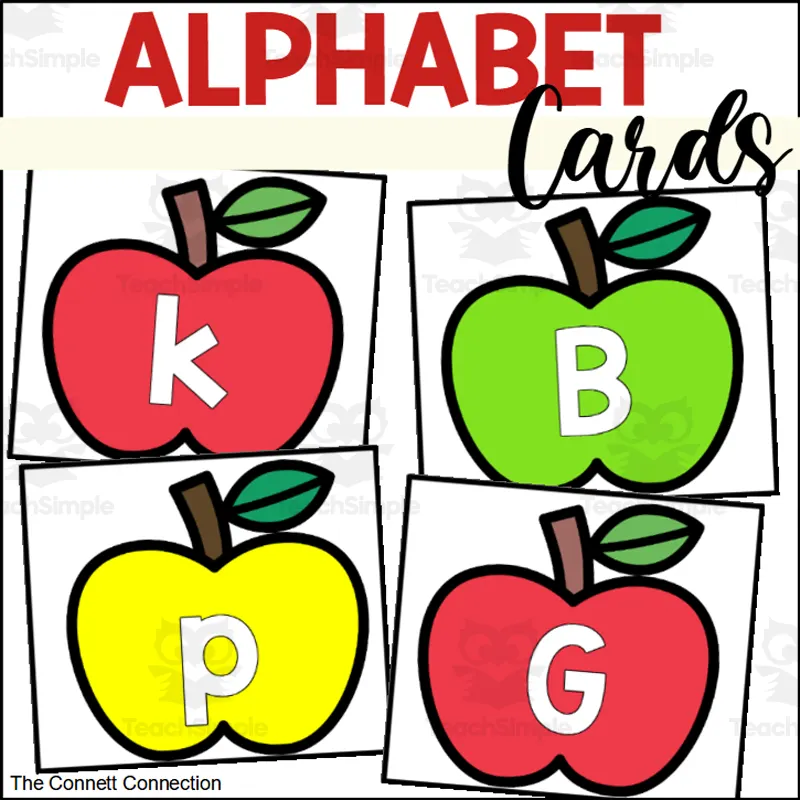 Apple Letter Cards for Games and Centers by Teach Simple