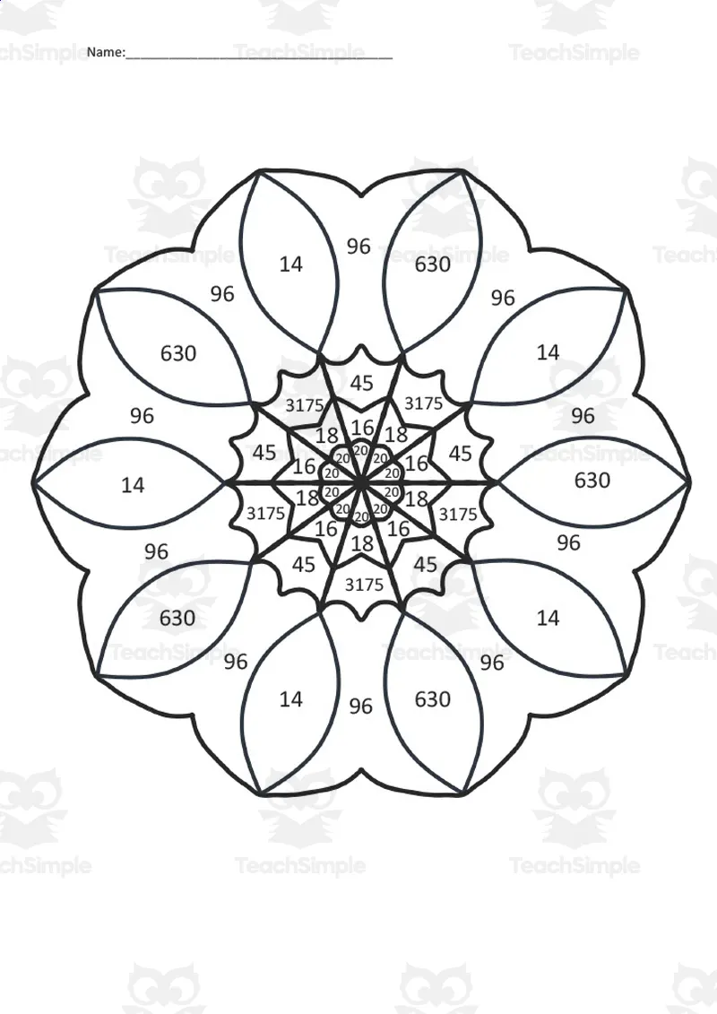Area of Parallelograms Color by Number Activity (US) by Teach Simple