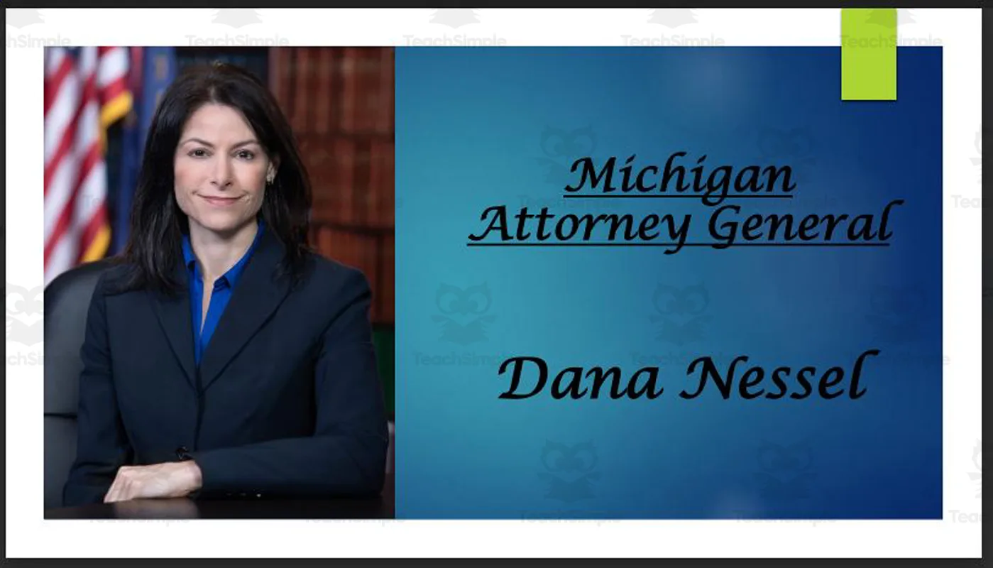 Attorney General Dana Nessel (MI) BIO PPT by Teach Simple