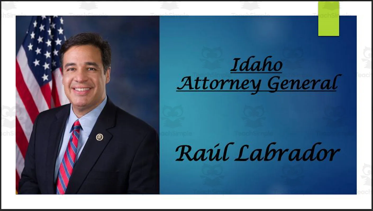 Attorney General Raúl Labrador (ID) BIO PPT by Teach Simple