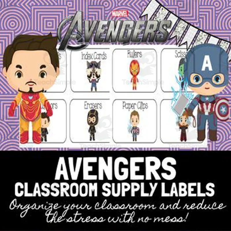 Avengers Supply Labels by Teach Simple
