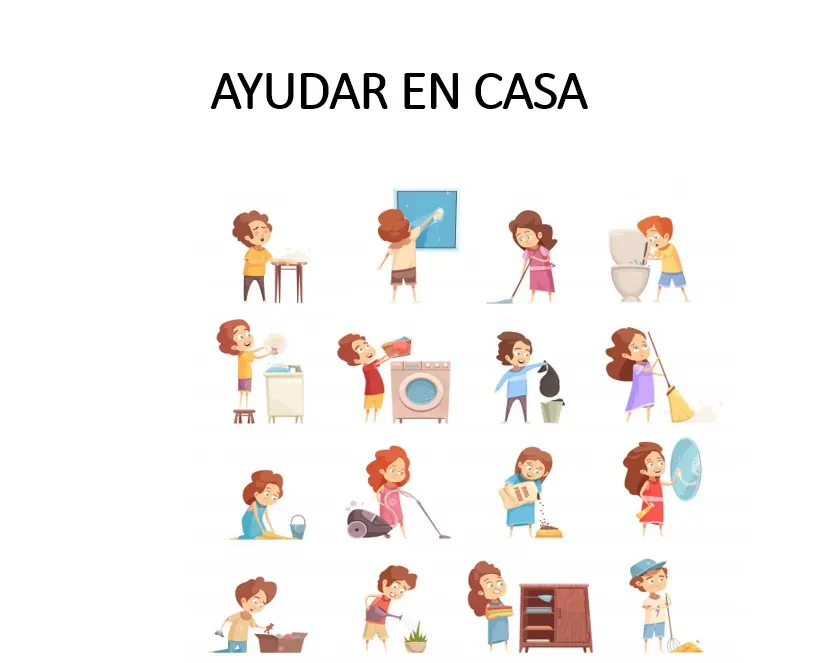 Ayudar en Casa - House help Spanish Flash Cards PowerPoint by Teach Simple