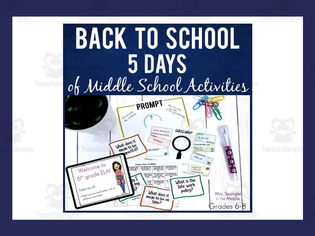 Back to School - 5 Days of Activities by Teach Simple