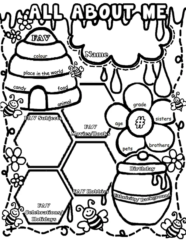 Back to School - All About Me Worksheet by Teach Simple