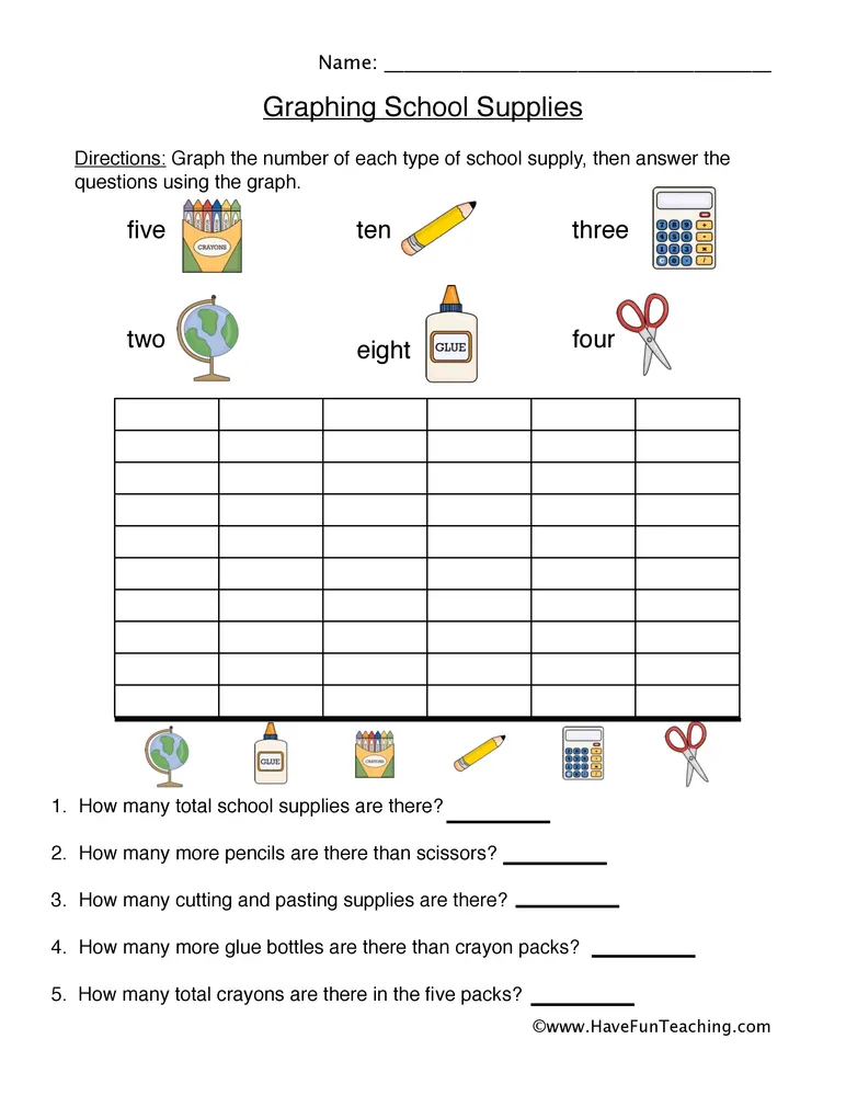 Back to School Graph Worksheet by Teach Simple
