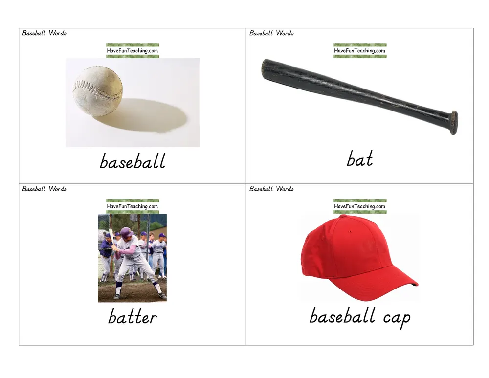 Baseball Flash Cards by Teach Simple