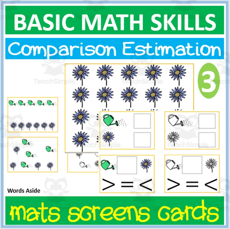 Basic Math Skills | Counting Estimation Comparison 3 by Teach Simple