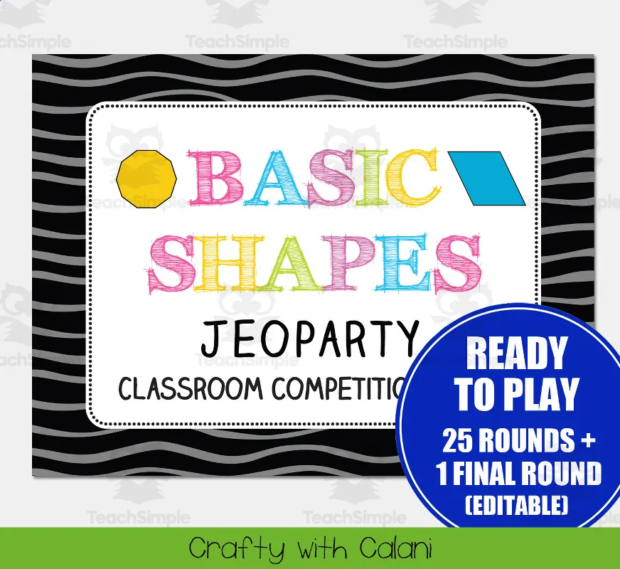 Basic Shape Recognition Jeopardy Classroom Game by Teach Simple
