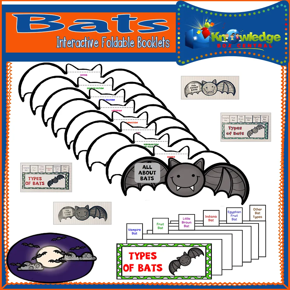 Bats, Bats, Bats! Interactive Foldable Booklets - EBOOK by Teach Simple