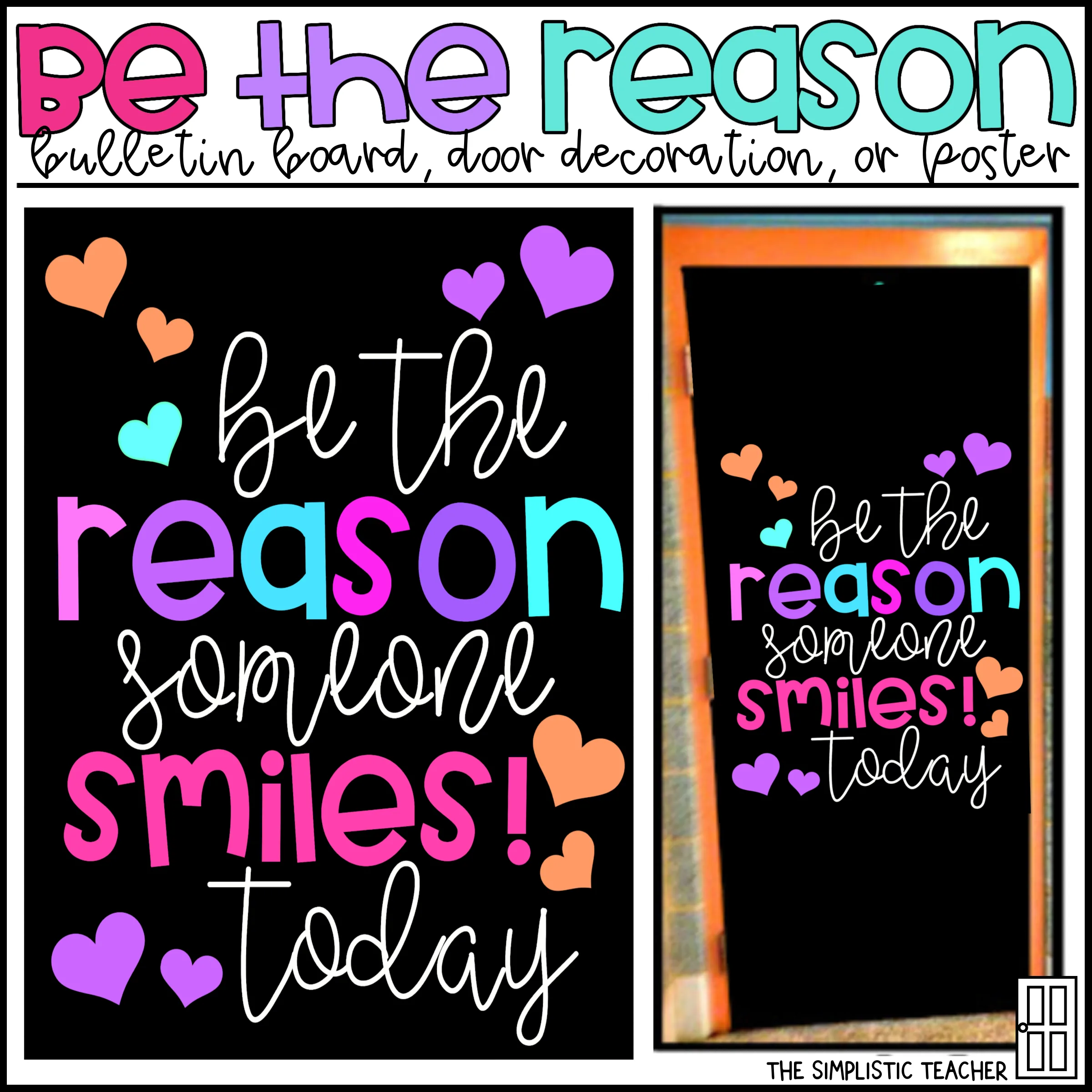 Be the Reason Someone Smiles Today Bulletin Board Kit, Door Decoration ...