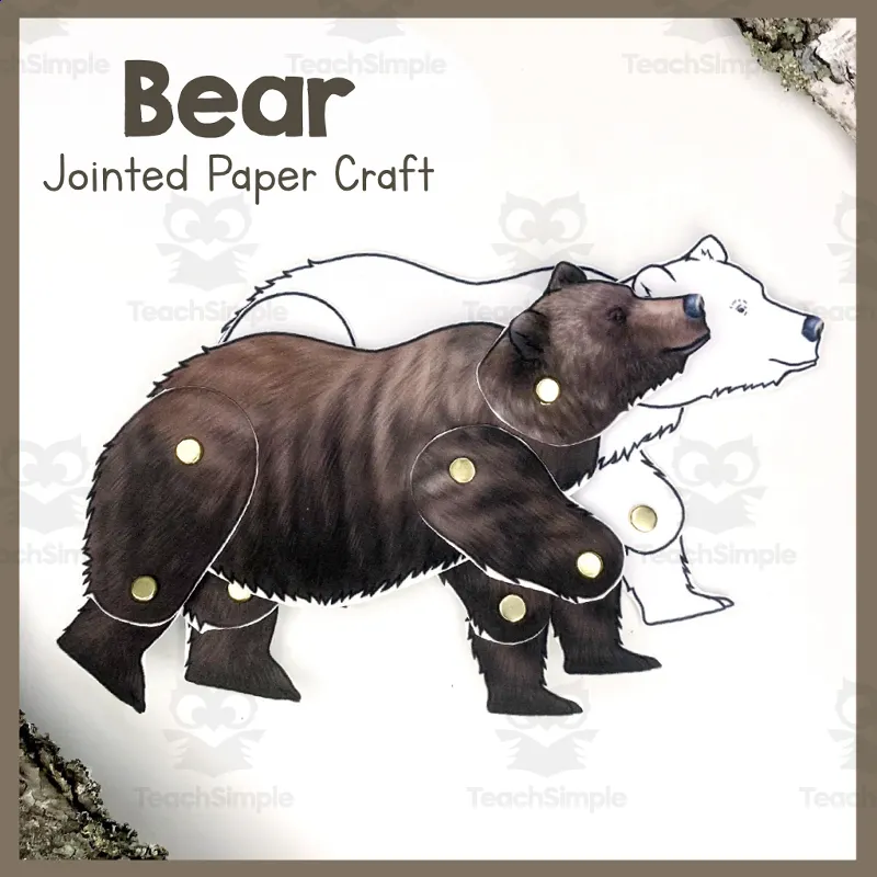 Bear | Jointed Paper Craft | Articulated Animal Art Project | Cub by ...