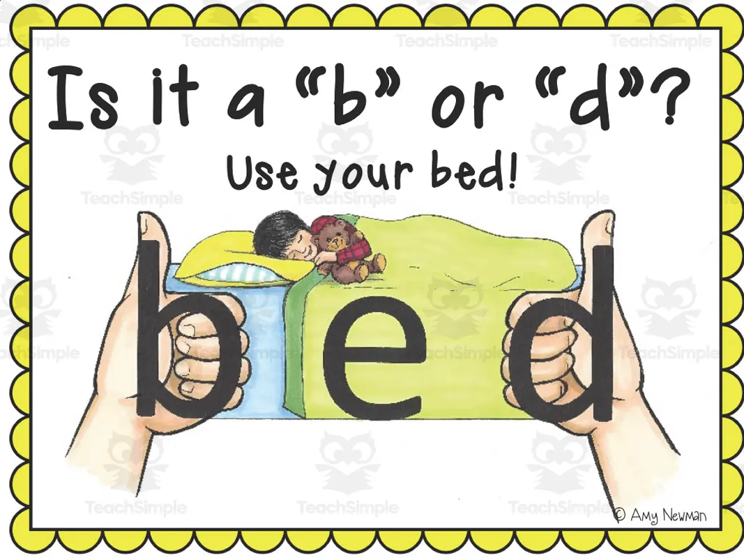 BED Anchor Chart | Teaching B and D by Teach Simple