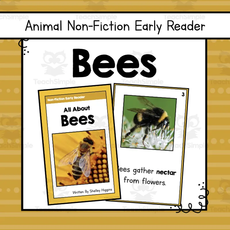 Bees Informational Book | Nonfiction Early Reader Animal Booklet by ...