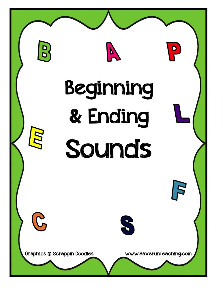 Beginning and Ending Sounds Activity by Teach Simple