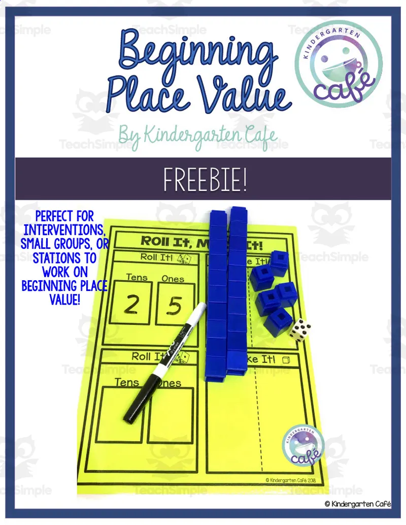Beginning Place Value: Roll It, Make It Dice Game by Teach Simple