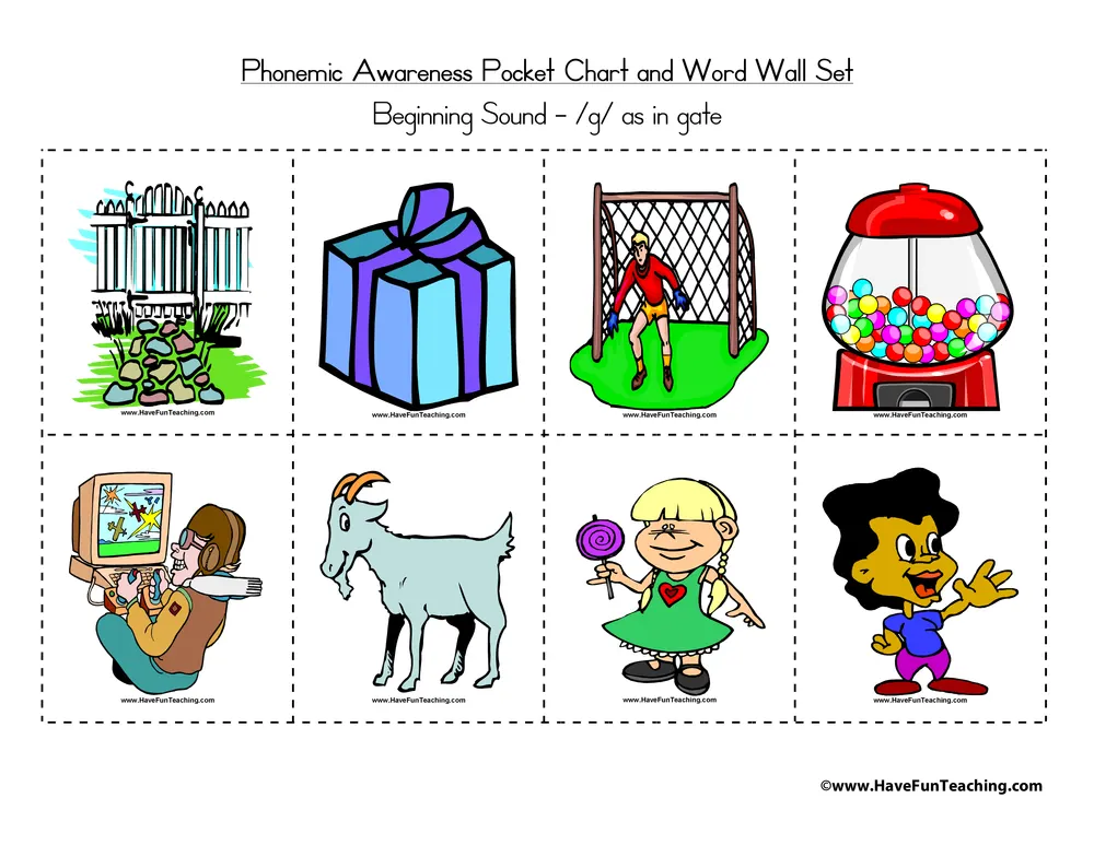 Beginning Sound Letter G Word Wall by Teach Simple