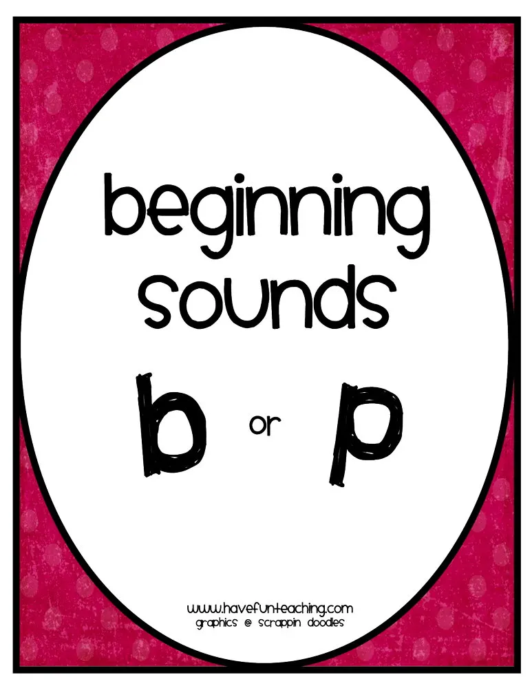 Beginning Sounds B, P Activity by Teach Simple