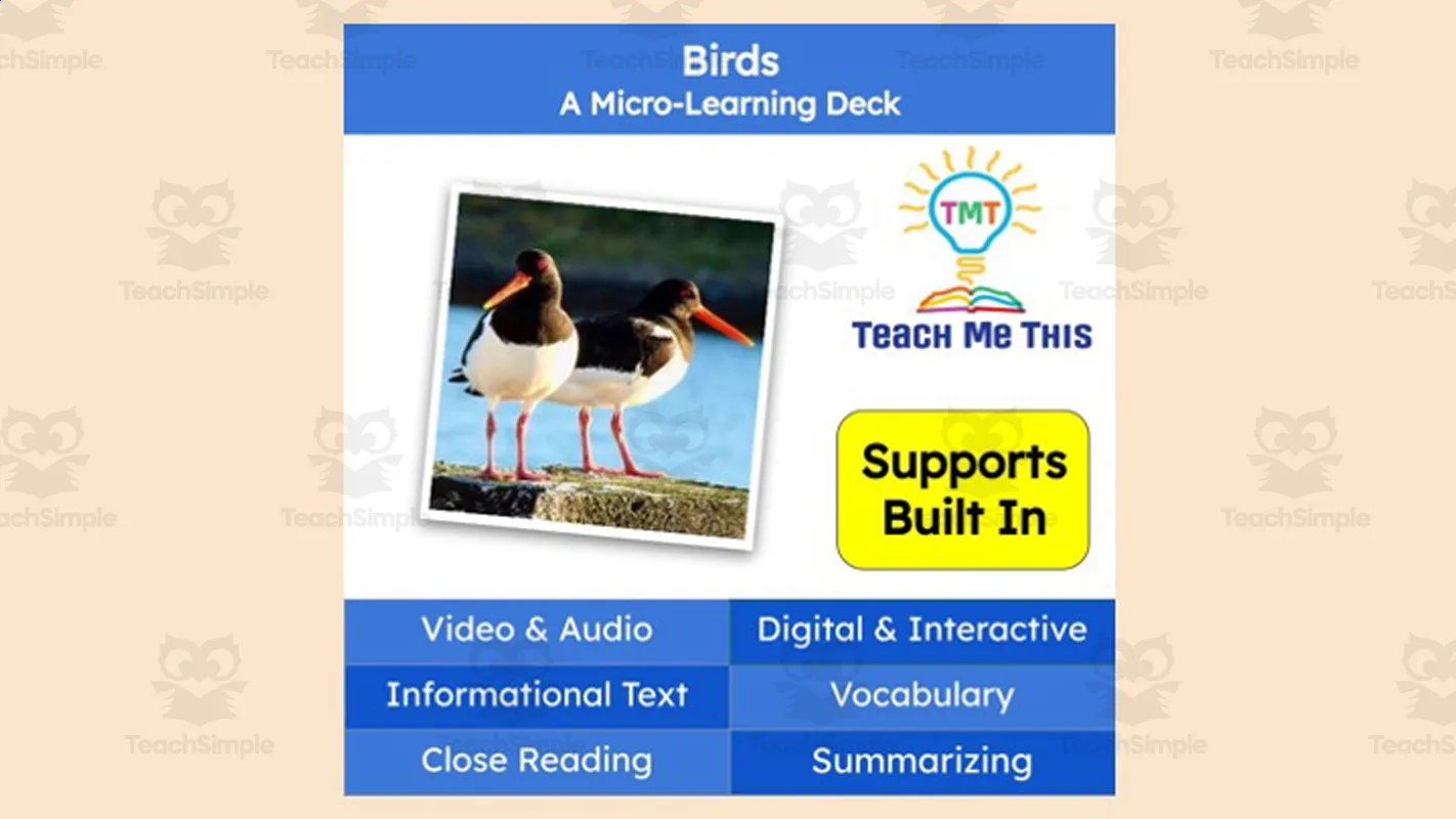 Birds | Interactive Science Lesson | Micro-Learning Deck by Teach Simple