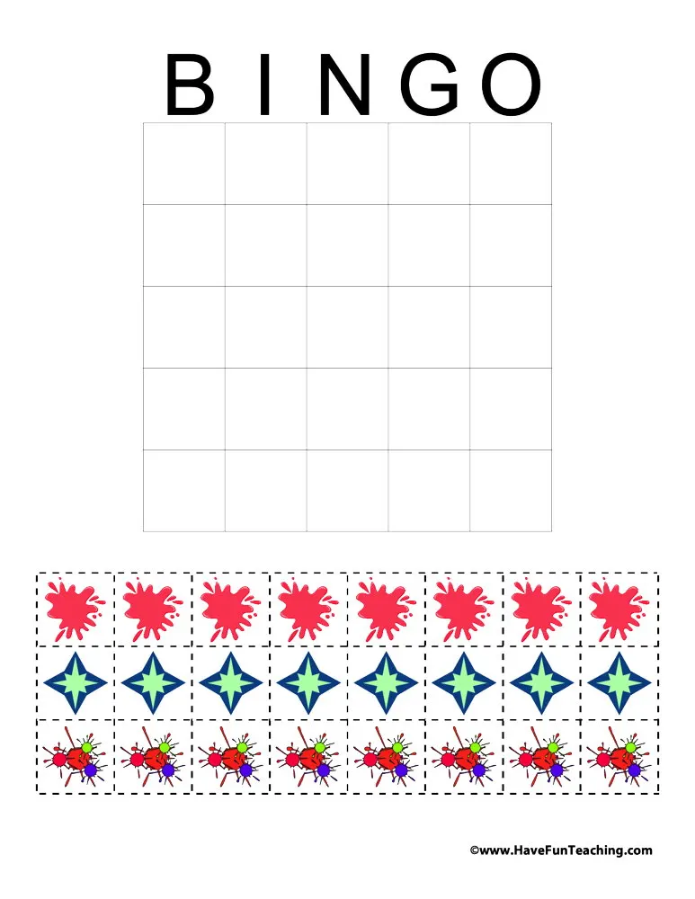 Blank BINGO Board by Teach Simple