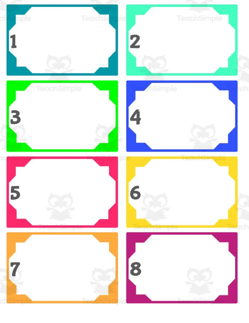 Blank Task Cards by Teach Simple