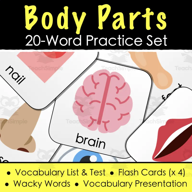 Body Parts Vocabulary - Digital Activities, Word List & Quiz + 4 ...