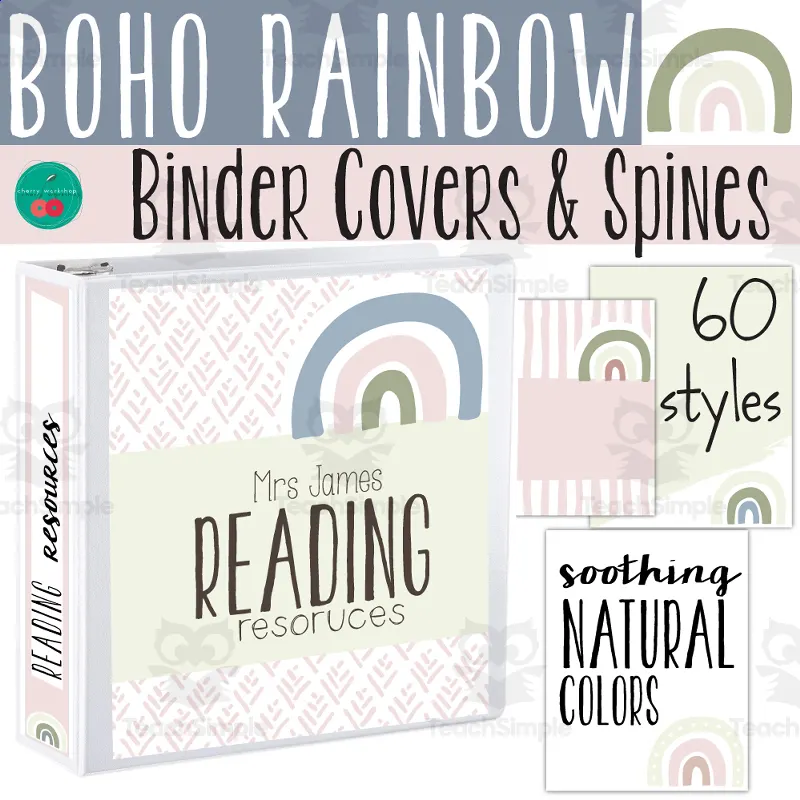 Boho Binder Cover and Spines by Teach Simple