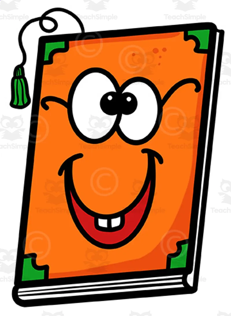 Book cartoon clipart- Back to school graphics by Teach Simple