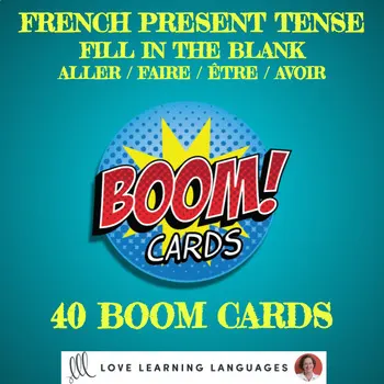 Boom cards distance learning French Present être, avoir, aller, faire ...