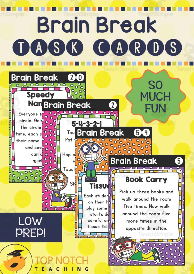 Brain Break Task Cards by Teach Simple