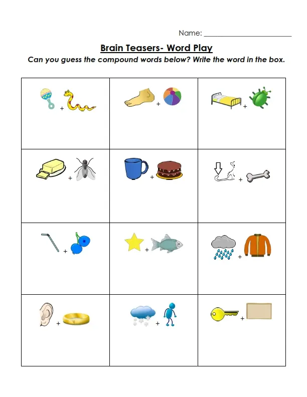 Brain Teasers: Word Play with Pictures by Teach Simple