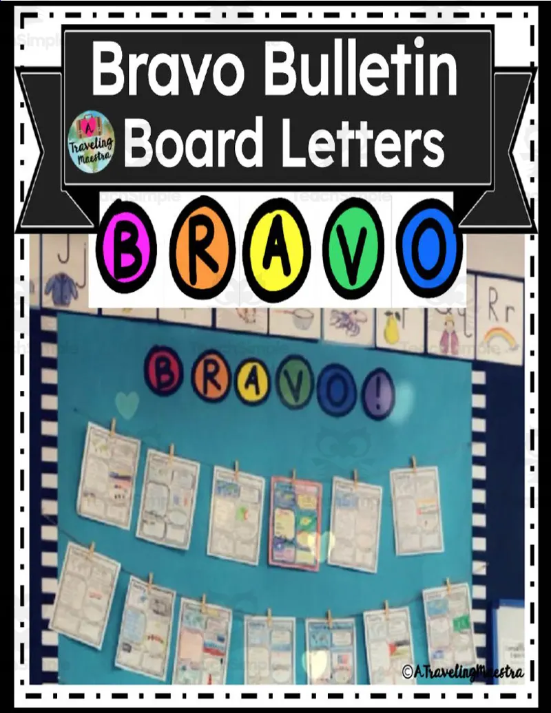 BRAVO Bulletin Board Letters by Teach Simple