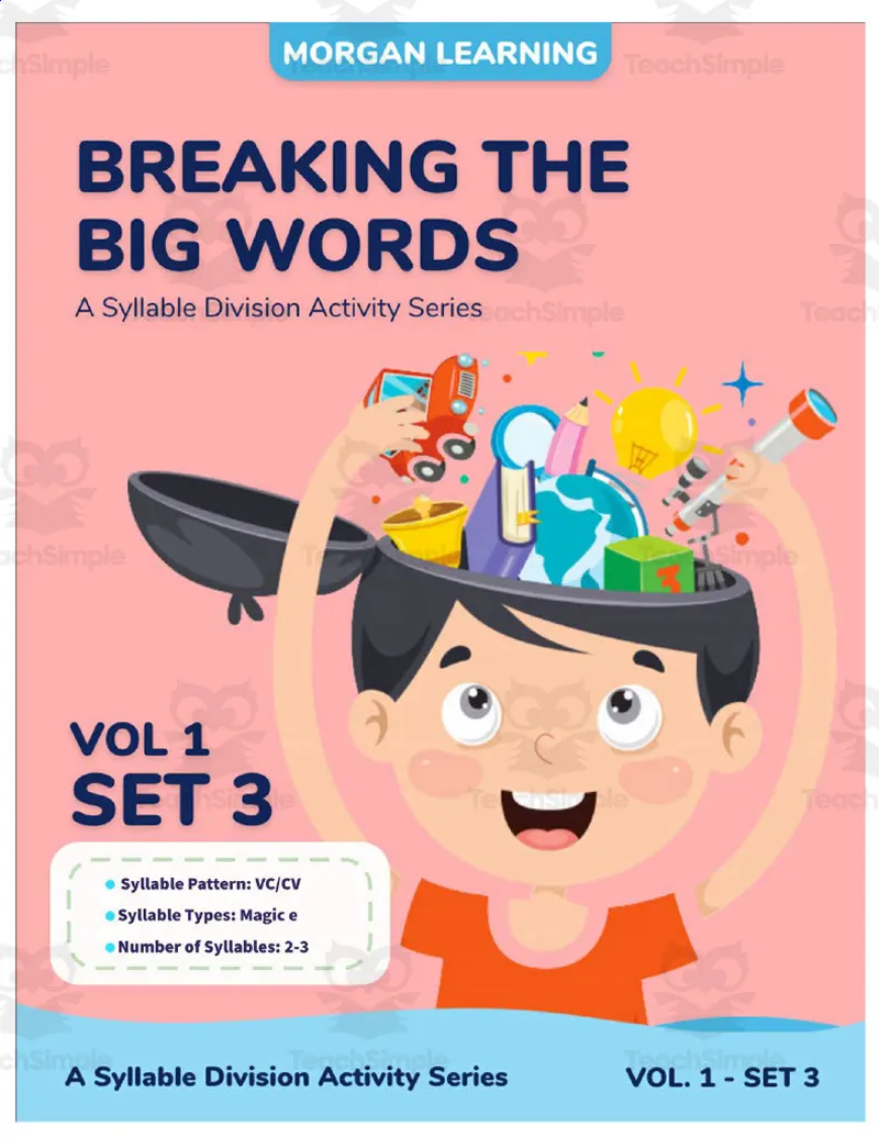 Breaking the Big Words Activity Book | Volume 1, Set 3 by Teach Simple