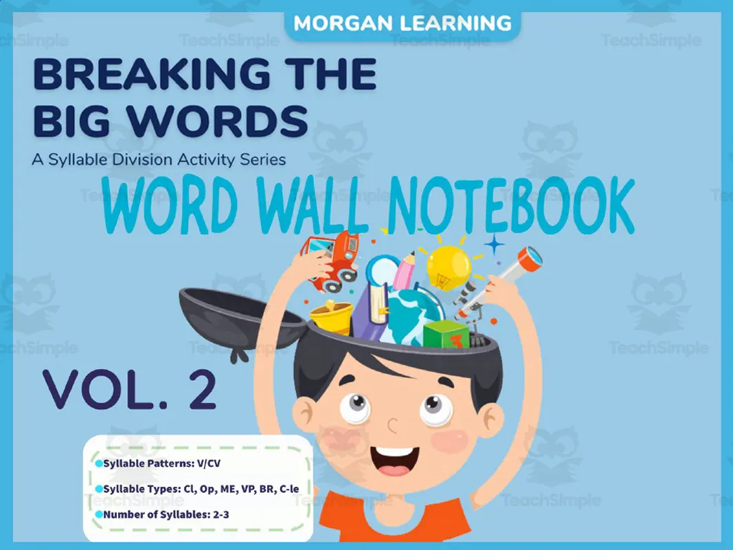 Breaking the Big Words | Word Wall Student Notebook Volume 2 by Teach ...