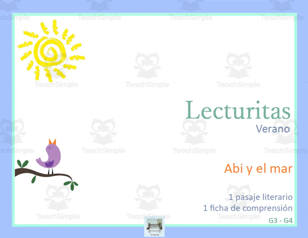 Bridging Lecturita Verano Spanish Reading Comprehension Comprensión ...