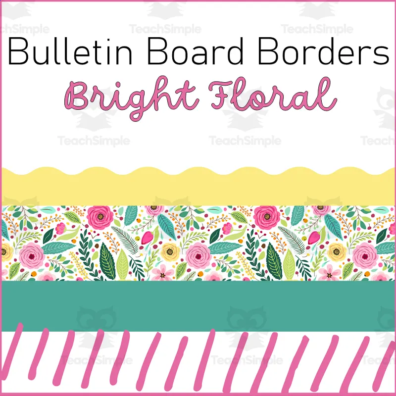Bright Florals Bulletin Board Borders by Teach Simple