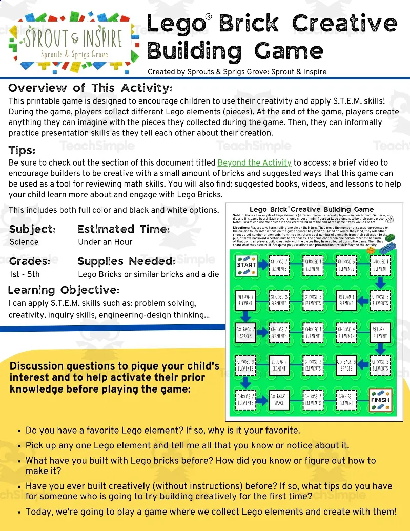 Building Brick Creative Building Game (Lego Brick S.T.E.M. Game) by ...