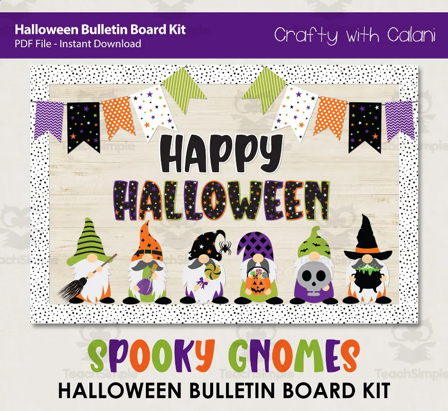 Bulletin Board : Cute Gnomes Halloween Classroom Theme by Teach Simple