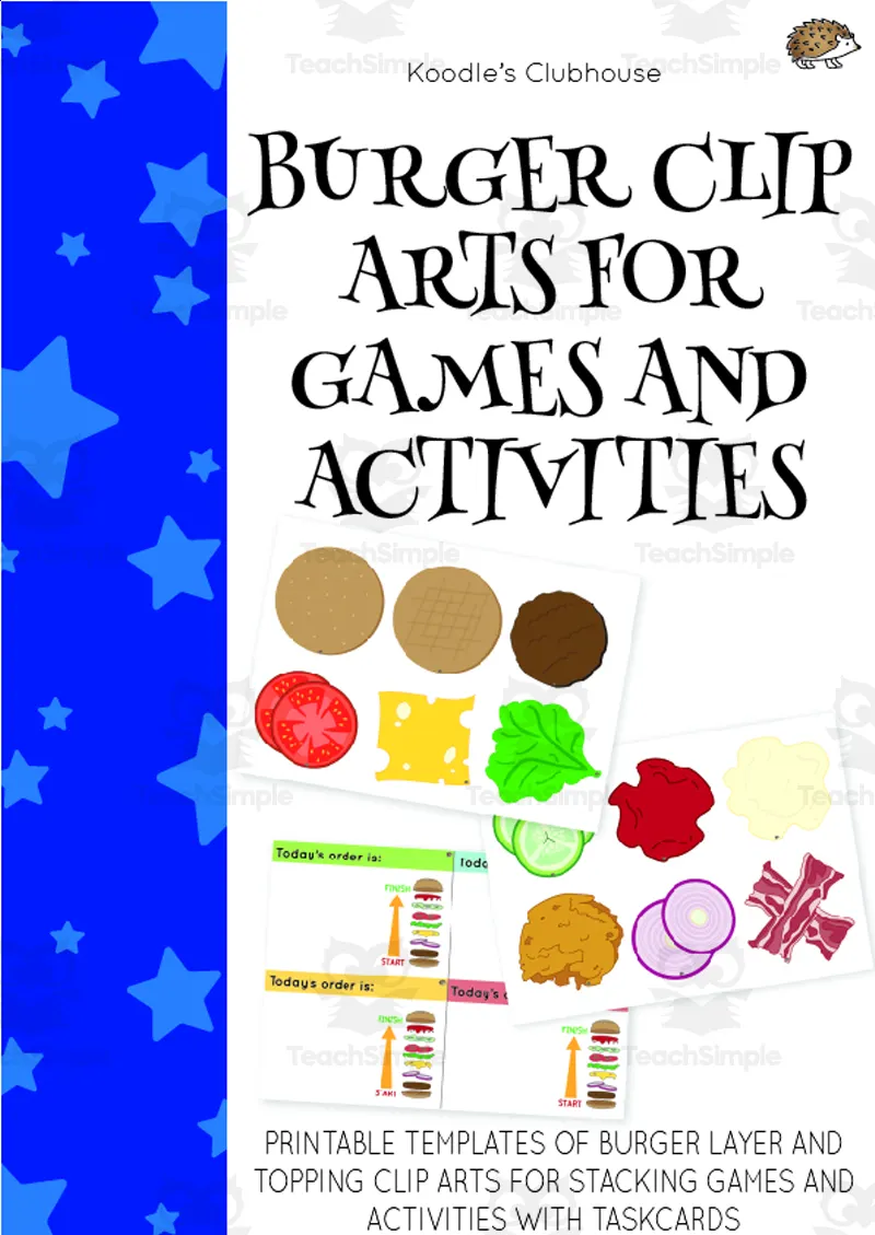 Burger Clip arts for Games and Activities by Teach Simple