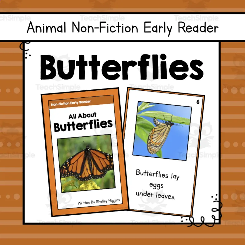 Butterflies Informational Book |Nonfiction Early Reader Animal Booklet ...