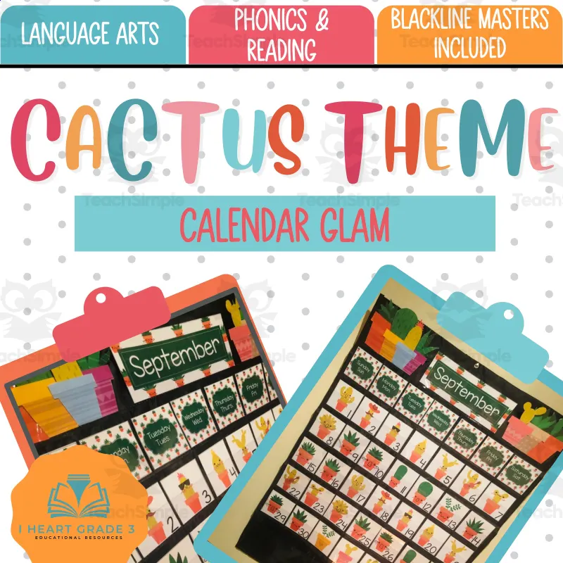 Calendar Glam - Cactus Theme by Teach Simple
