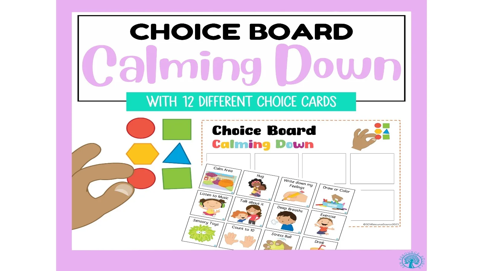 Calming Down Choice Board by Teach Simple